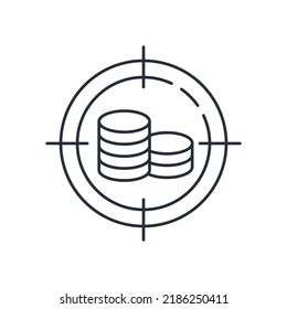 Financial Target Goal Vector Linear Icon Stock Vector (Royalty Free ...
