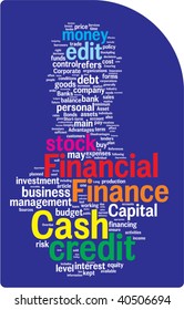 Financial Word Cloud Illustration Graphic Tag Stock Vector (Royalty ...