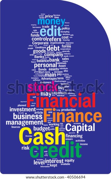 Financial Word Cloud Illustration Graphic Tag Stock Vector (Royalty ...