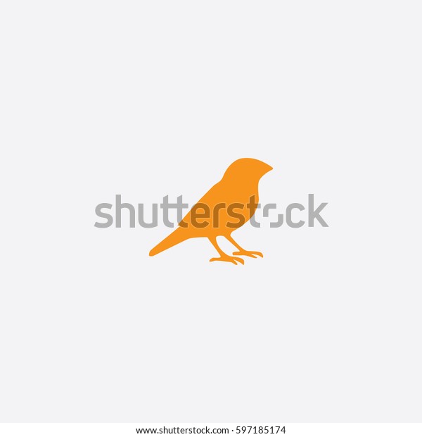 Finch Icon Silhouette Vector Illustration Stock Vector (Royalty Free ...