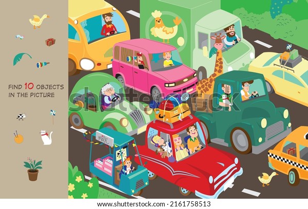 Find 10 Items Picture Hidden Object: เวกเตอร์สต็อก (ปลอดค่าลิขสิทธิ์ ...