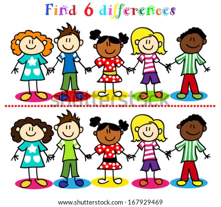 Find 6 Difference Game Visual Puzzle Stock Vector (Royalty Free ...
