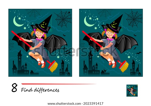 Find 8 Differences Illustration Little Girl Stock Vector (Royalty Free ...
