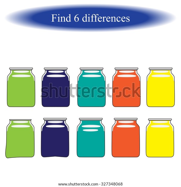 Find Differences Glass Jars Children Vector Stock Vector (Royalty Free ...