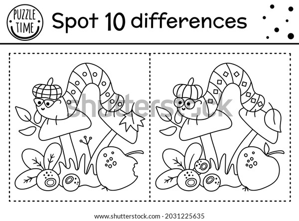 Find Differences Line Game Kids Black Stock Vector (Royalty Free ...