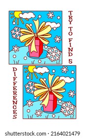 Find Differences Visual Puzzle Picture Riddle Stock Vector (Royalty ...
