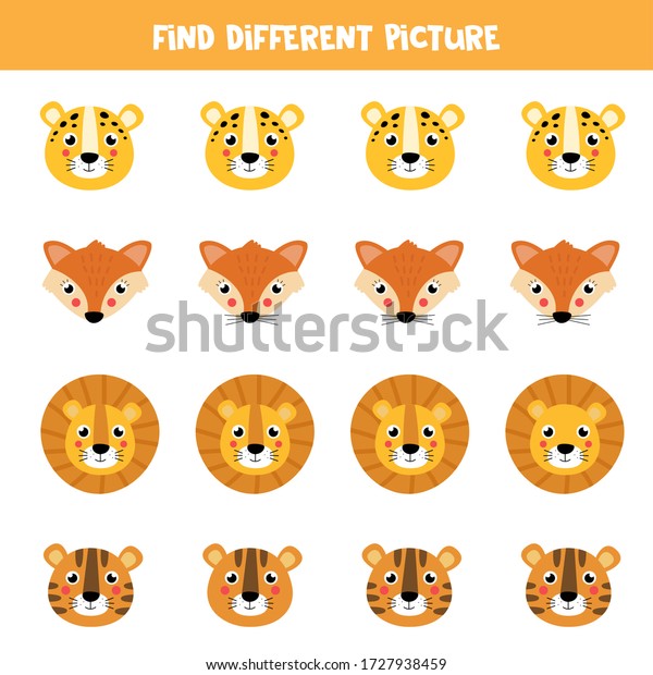 Find Different Picture Animals Each Row Stock Vector (Royalty Free ...