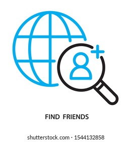 Find Friends Icon User Icon Placed Stock Vector (Royalty Free ...
