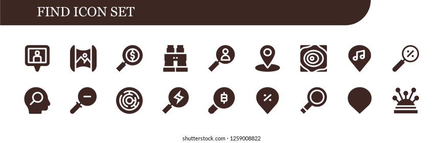 Find Icon Set 18 Filled Find Stock Vector (Royalty Free) 1259008822 ...