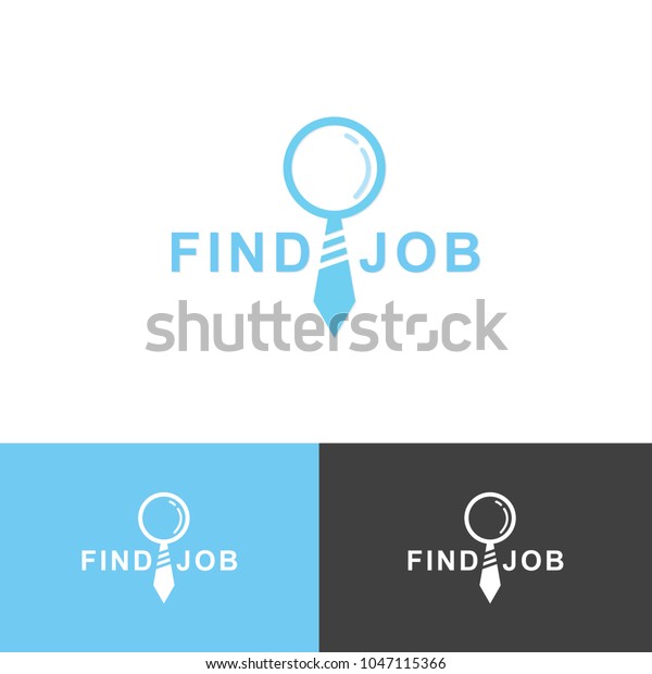Find Job Logo Design Looking Job Stock Vector (Royalty Free) 1047115366
