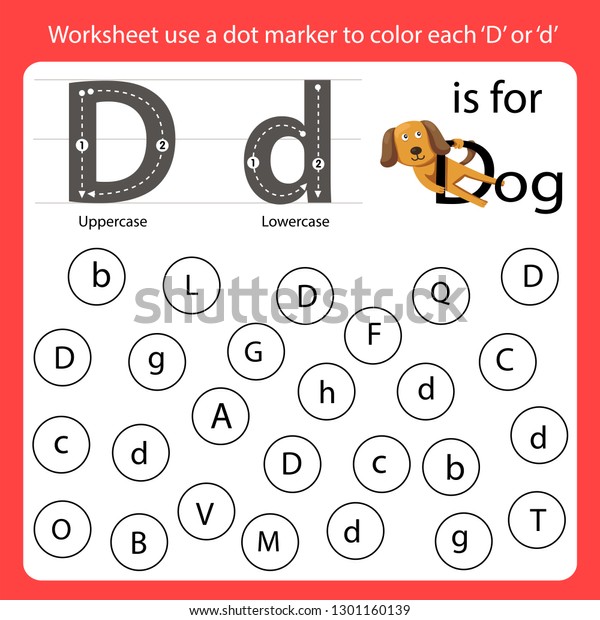Find Letter Worksheet Use Dot Marker 库存矢量图（免版税）1301160139