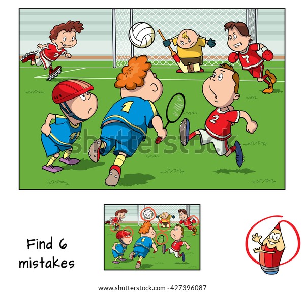 Find Mistakes Educational Game Children Vector: เวกเตอร์สต็อก (ปลอดค่า ...