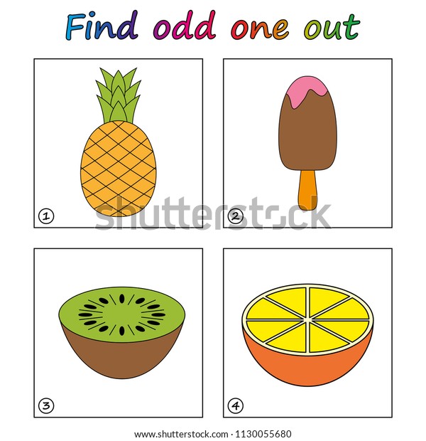 Find Odd One Out Game Kids Stock Vector (Royalty Free) 1130055680