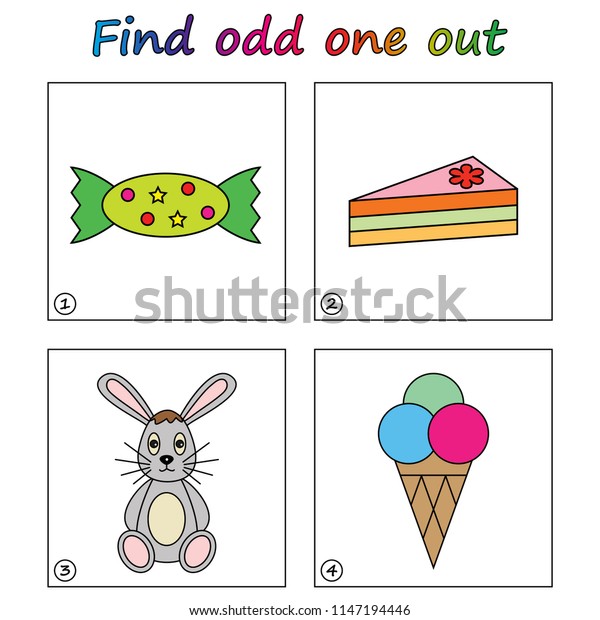Find Odd One Out Game Kids Stock Vector (Royalty Free) 1147194446