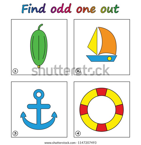 Find Odd One Out Game Kids Stock Vector (Royalty Free) 1147207493 ...