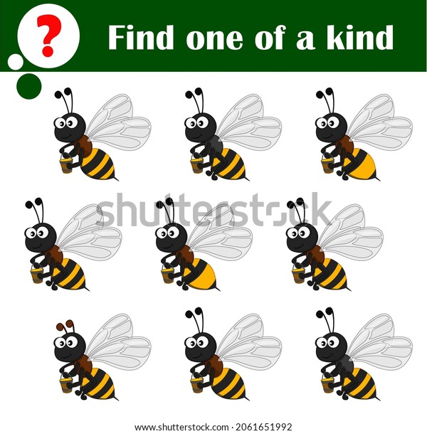 Find One Kind Educational Game Childrena Stock Vector (Royalty Free ...