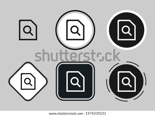 Find Page Icon Set Collection High Stock Vector (Royalty Free ...