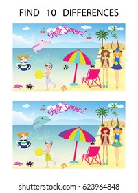 Find Ten Differences Printable Game Vector 스톡 벡터(로열티 프리) 623964848 ...