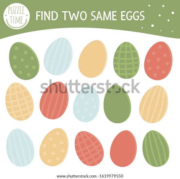 Find Two Same Colored Eggs Easter Stock Vector (Royalty Free ...