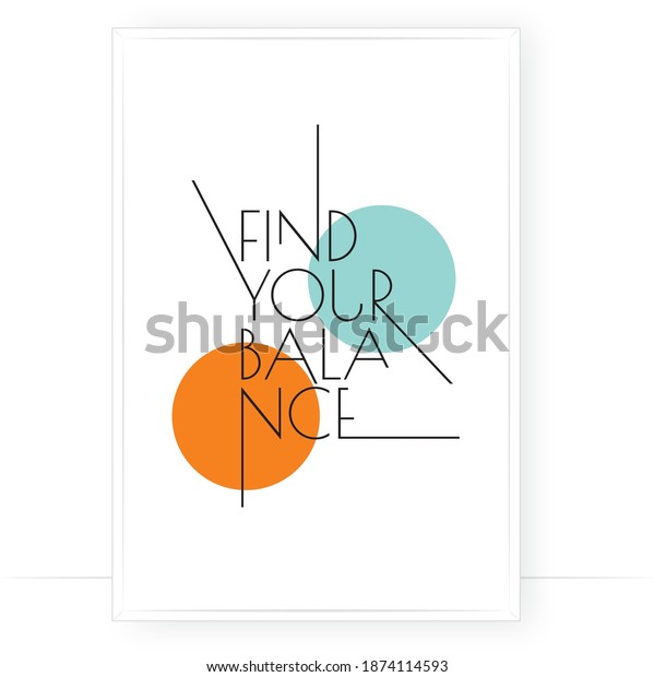 Find Your Balance Vector Scandinavian Minimalist Stock Vector (Royalty ...
