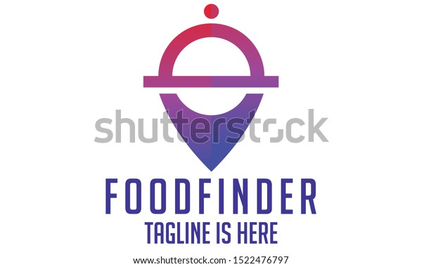 Finder Food Logo Vector Pin Food: vector de stock (libre de regalías ...