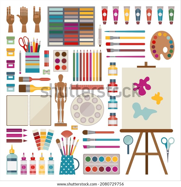 Fine Art Elements Drawing Painting Artist Stock Vector (Royalty Free ...