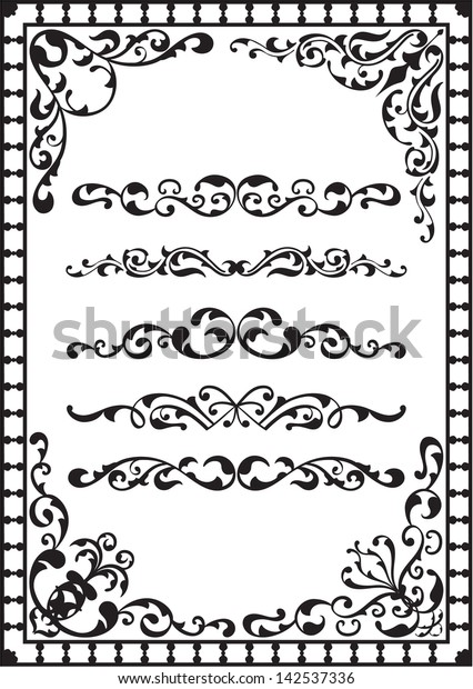 Fine Classic Border Isolated On White Stock Vector (Royalty Free ...