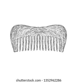Fine Tooth Comb Illustration Hand Drawn Stock Vector (Royalty Free ...