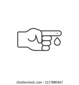 Finger Blood Test Line Icon Linear Stock Vector (Royalty Free ...