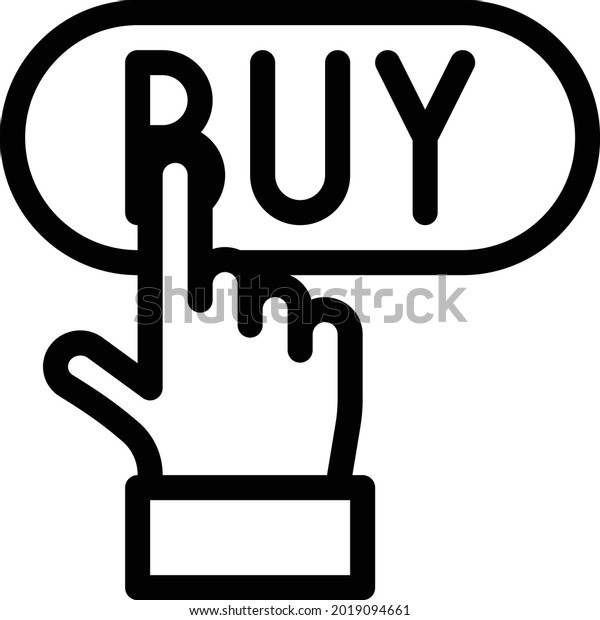 Finger Buy Vector Thin Line Icon Stock Vector (Royalty Free) 2019094661 ...