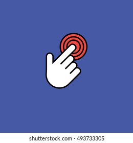 Finger Click Hand Icon Vector Symbol Stock Vector (Royalty Free ...