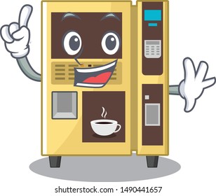 Finger Coffee Vending Machine Cartoon Stock Vector (Royalty Free ...