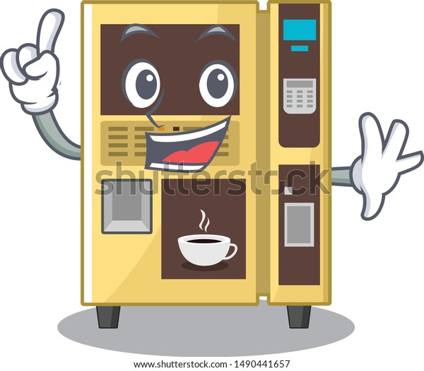 Finger Coffee Vending Machine Cartoon Stock Vector (Royalty Free ...