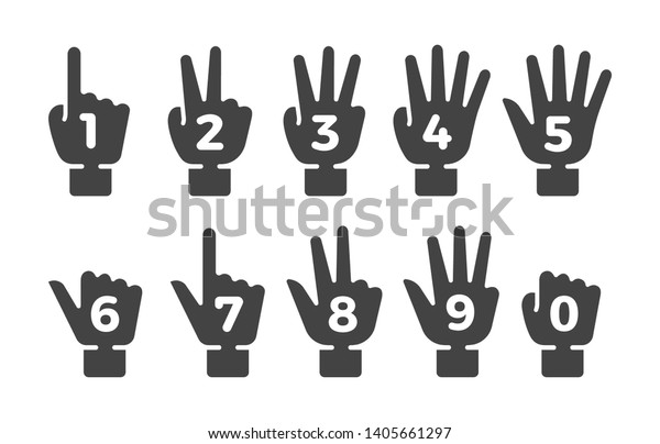 Finger Counting Icon Setvector Illustration Stock Vector (Royalty Free ...