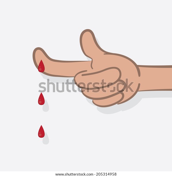 Finger dripping a few drops of blood