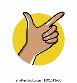 Finger Gun Hand Sign Vector Illustration: เวกเตอร์สต็อก (ปลอดค่า ...