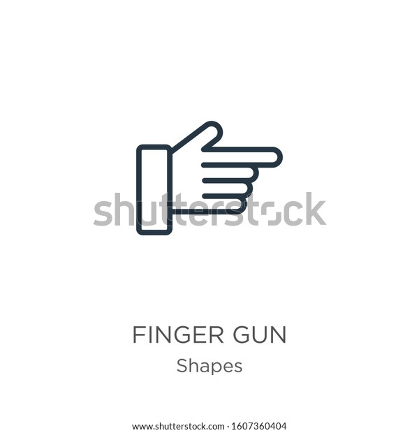 Finger Gun Icon Thin Linear Finger Stock Vector (Royalty Free ...