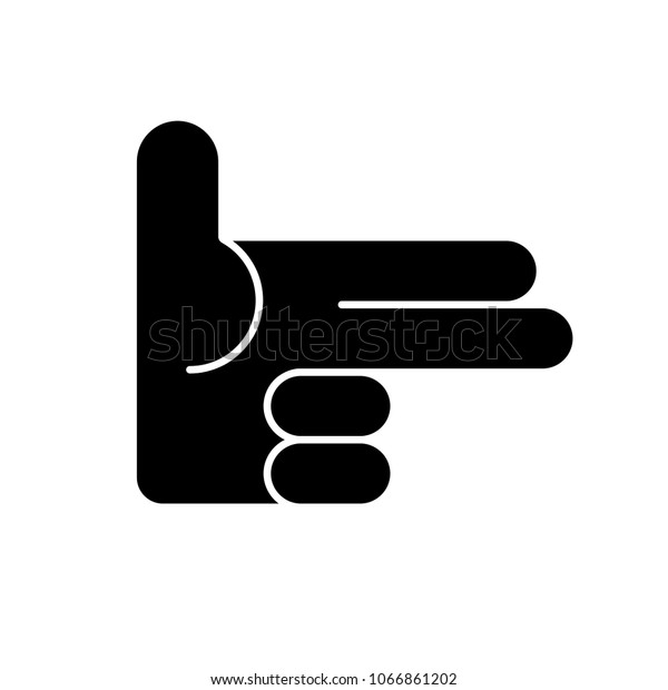 Finger Gun Isolated Hand Weapon Vector Stock Vector (Royalty Free ...