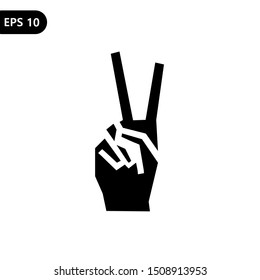 Finger Hand Gesture V Sign Victory Stock Vector (Royalty Free ...