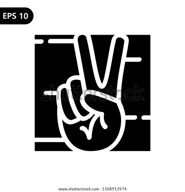Finger Hand Gesture V Sign Victory Stock Vector (Royalty Free ...