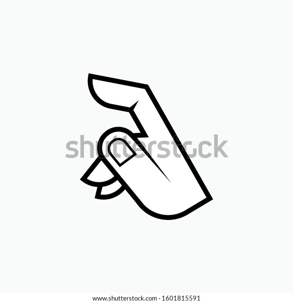 Finger Icon Symbol Touch Identification Hands Stock Vector (Royalty ...
