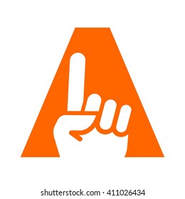 Finger Logo Vector Pointed Finger Sign Stock Vector (Royalty Free ...