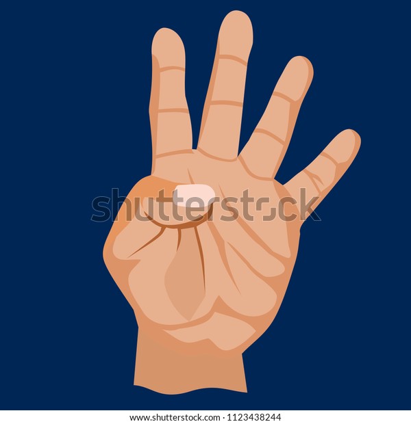 Finger Number Four Vector Illustration Series Stock Vector (Royalty ...