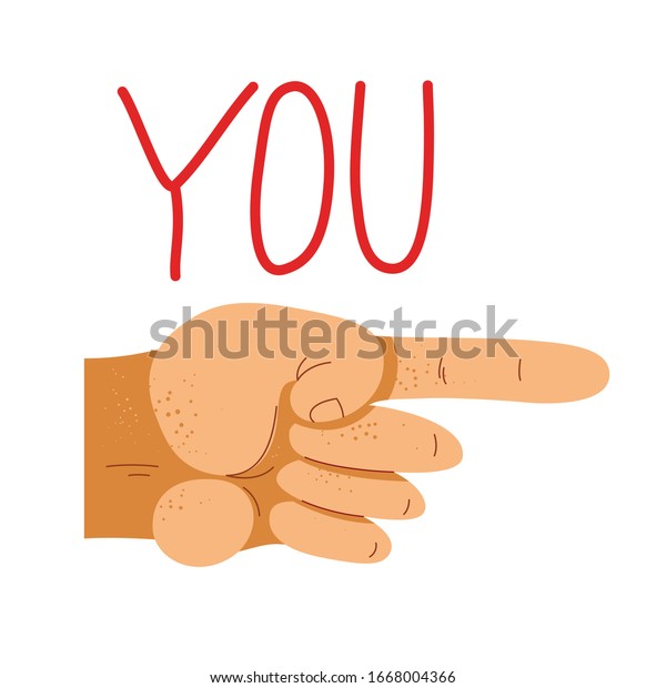 Finger Pointing Hand You Word Vector Stock Vector (Royalty Free) 1668004366