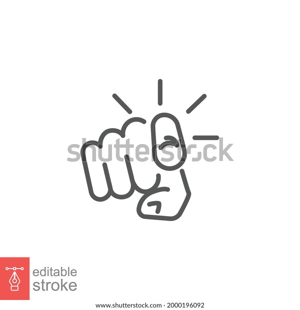 Finger Pointing Icon Hand Gesture Index Stock Vector (Royalty Free ...