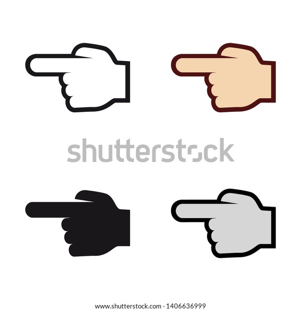 Finger Pointing Left Icon Different Color Stock Vector (Royalty Free ...