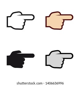 Finger Pointing Right Icon Different Color Stock Vector (Royalty Free ...