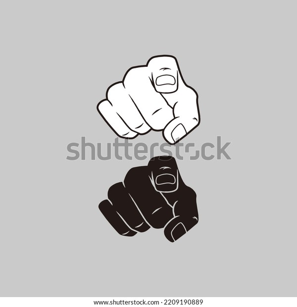 Finger Pointing Sign Illustration Design Stock Vector (Royalty Free ...