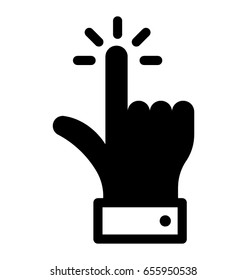 Finger Pressing Glyph Vector Icon Stock Vector (Royalty Free) 655950538 ...