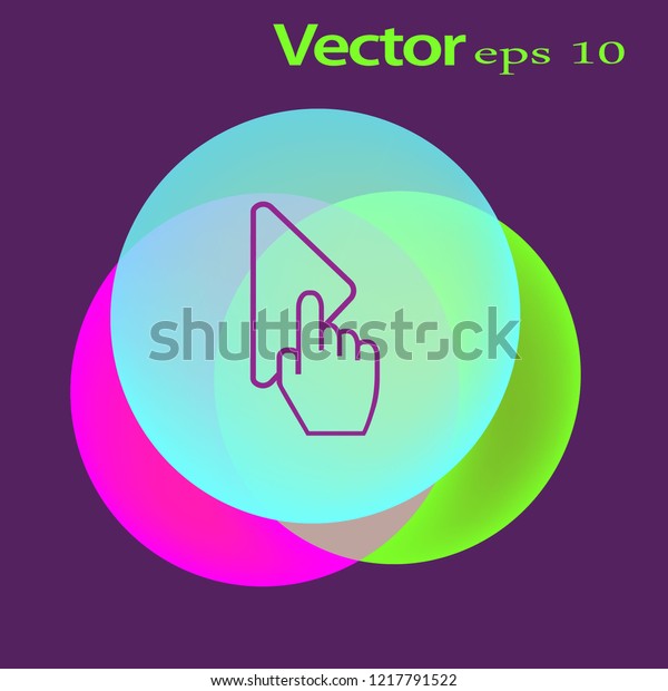 Finger Pressing Play Button Icon Illustration Stock Vector (Royalty ...